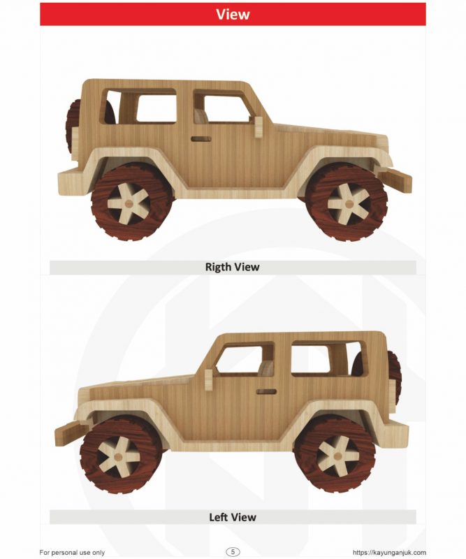 Jeep Wrangler Rubicon Wooden toy plans