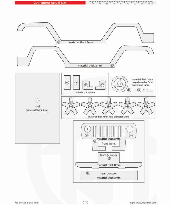 Jeep Wrangler Rubicon Wooden toy plans