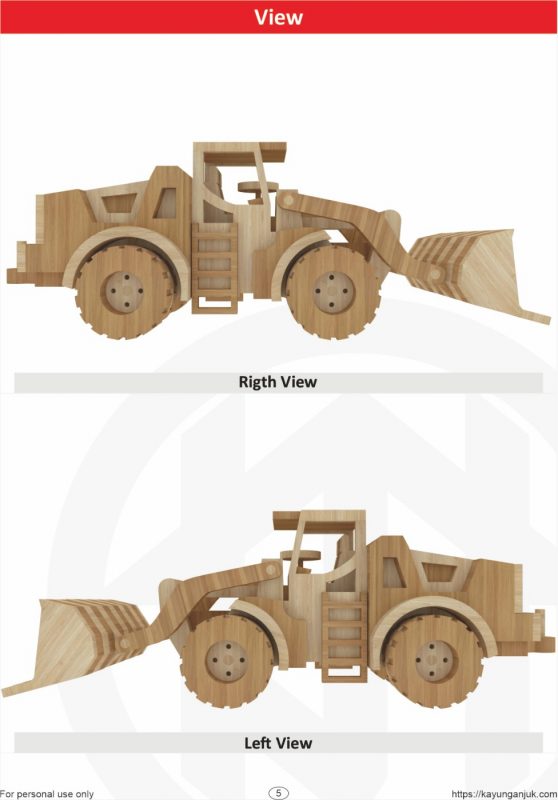 Tractor Front Loader Wooden toy plans - Kayu Nganjuk