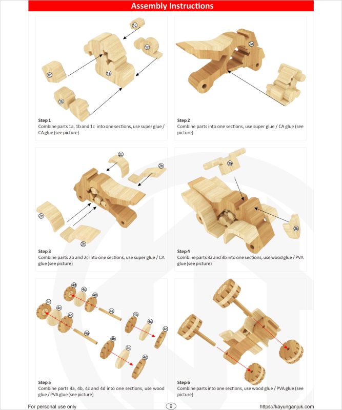 ATV Quad Bike Wooden toy plans download PDF
