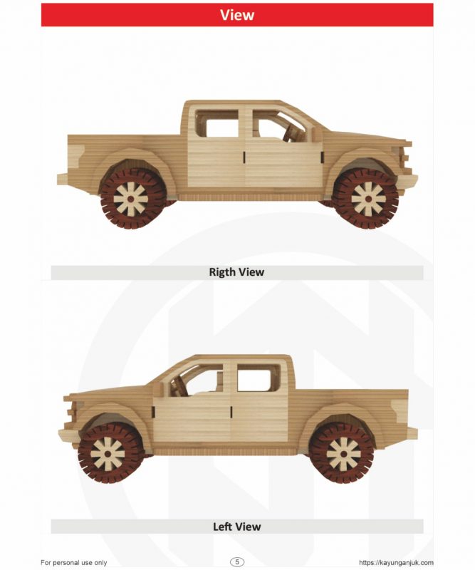 Ford F150 Raptor Wooden toy plans - Kayu Nganjuk