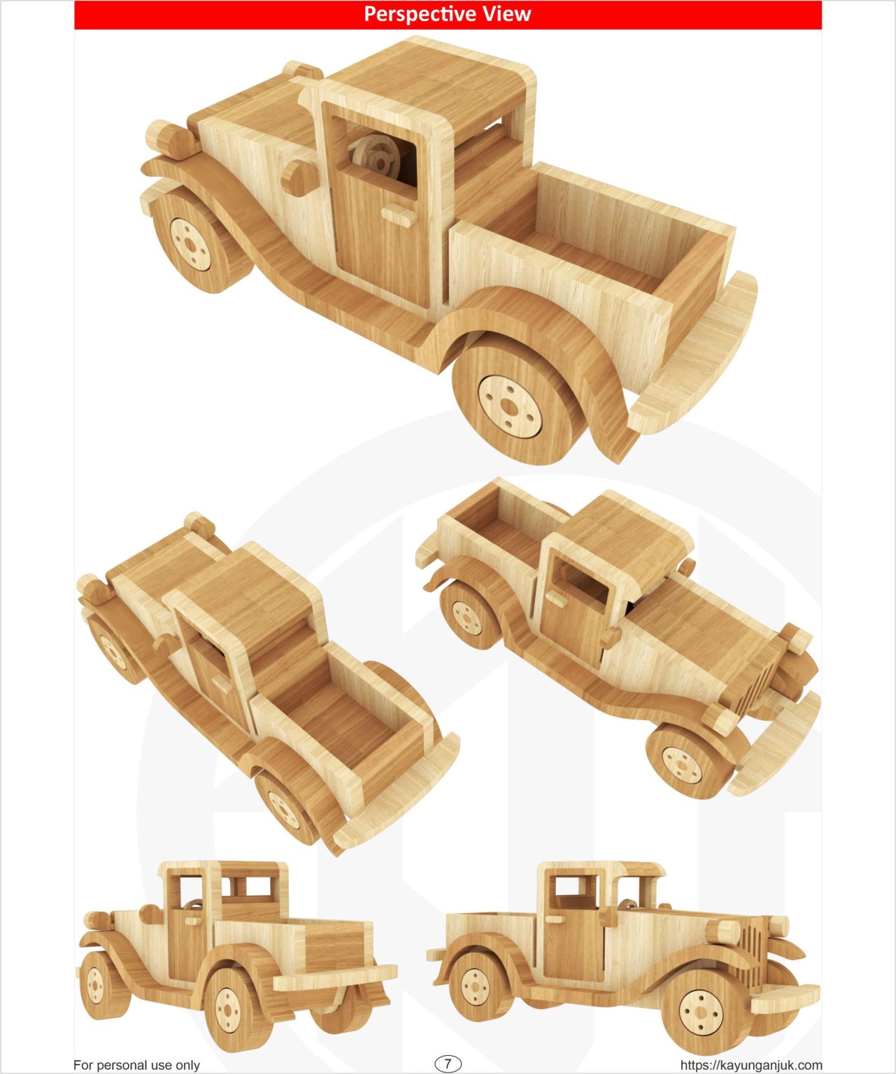 Ford Pickup Truck Wooden toy plans download PDF
