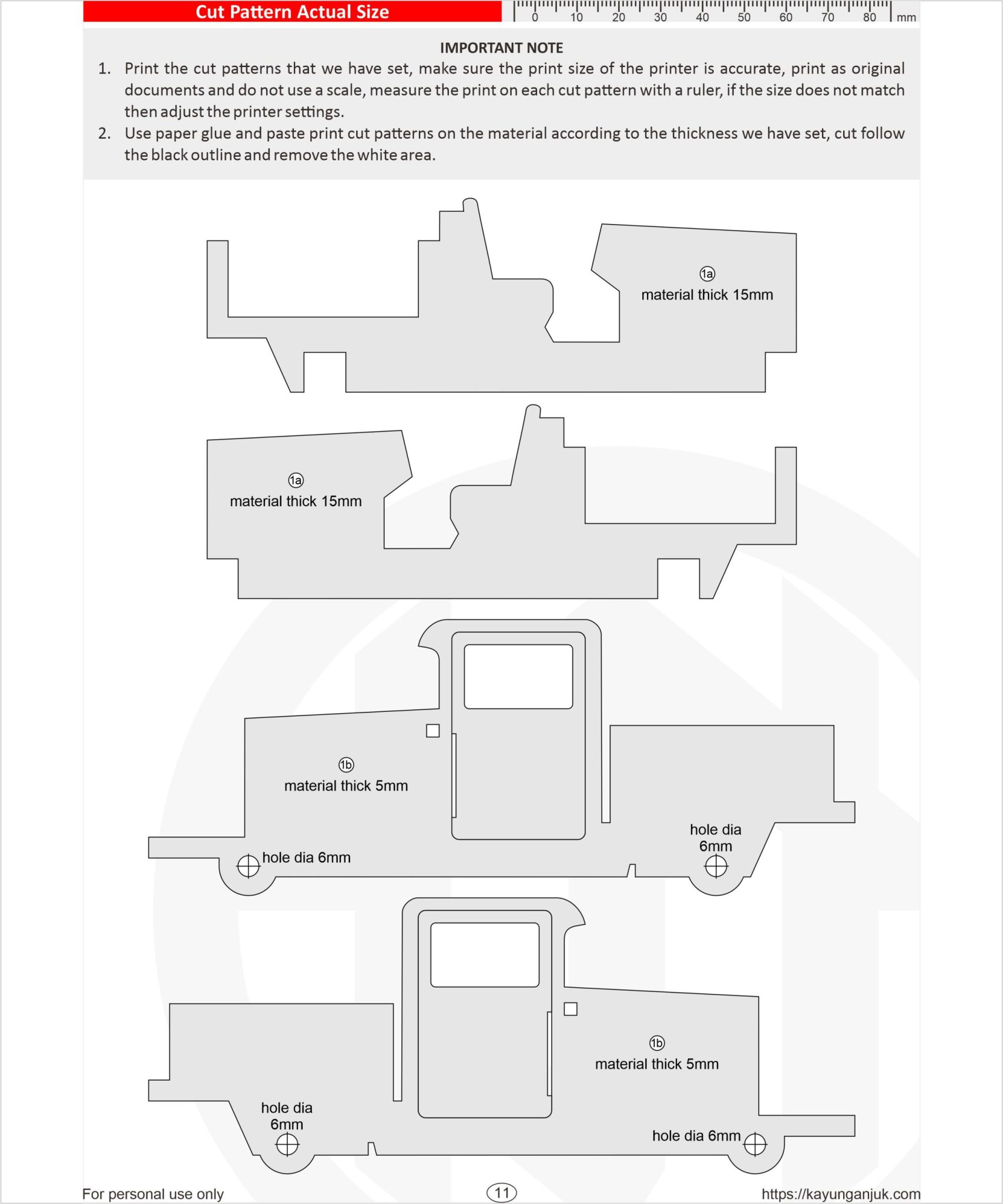 Ford Pickup Truck Wooden toy plans download PDF