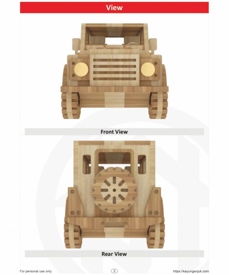 Land Rover Defender Wooden toy plans - Kayu Nganjuk
