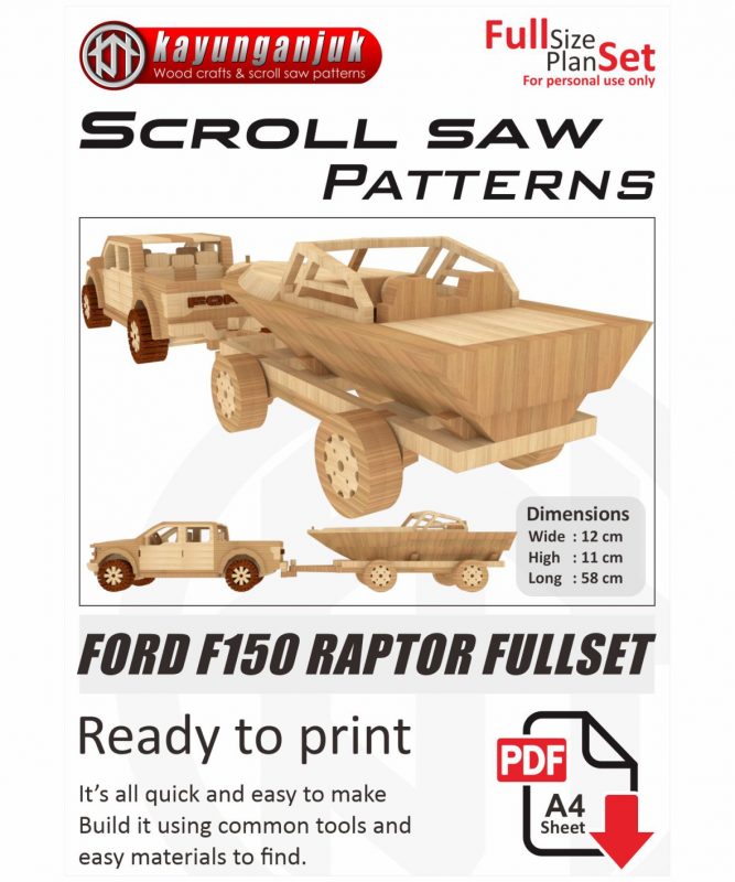 Ford F150 Raptor Fullset Wooden toy car plans - Kayu Nganjuk