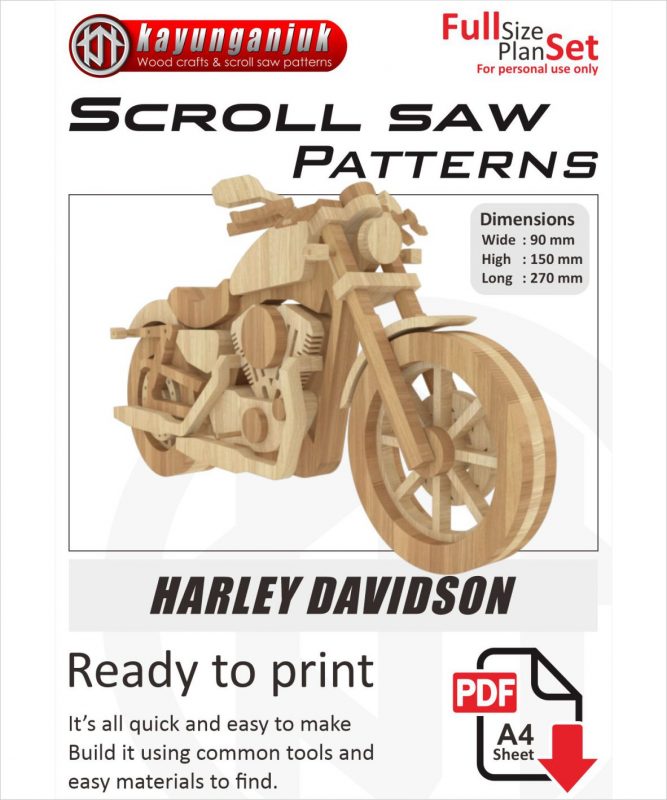 Harley Davidson Wooden toy plans PDF Download Kayu Nganjuk