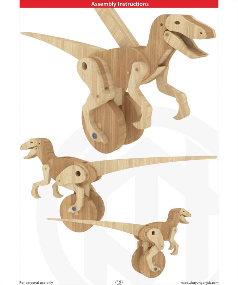 Velociraptor Wooden toy plans download pdf - Kayu Nganjuk