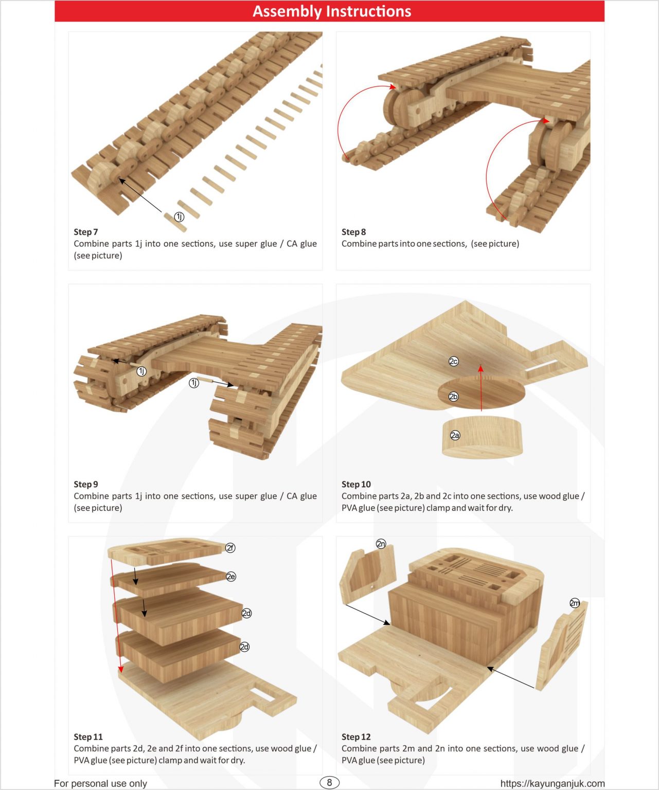 Caterpillar 320GC Excavator Wooden toy plans download
