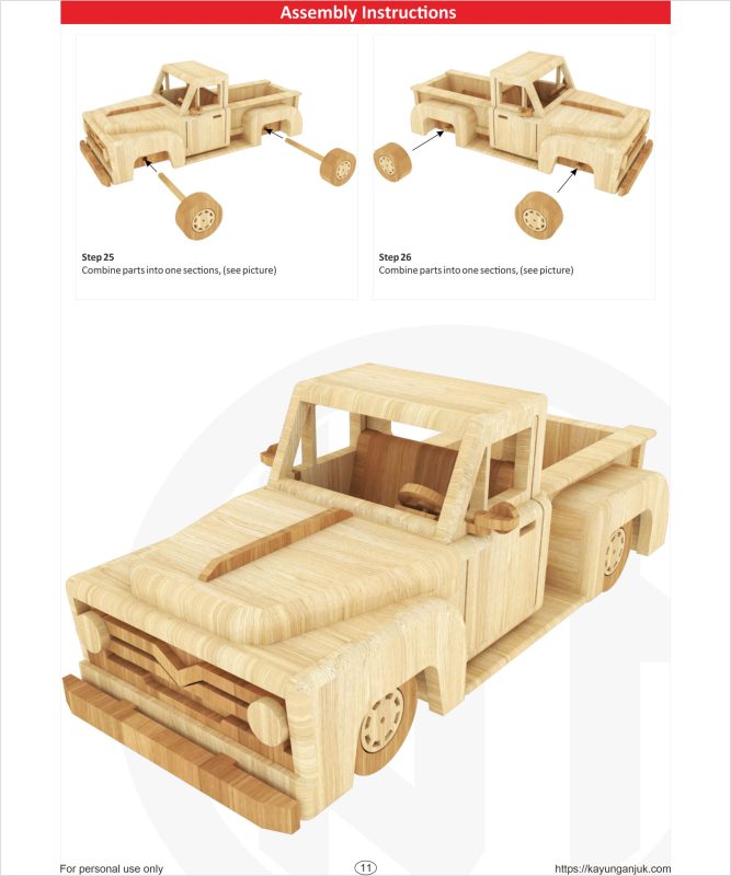1955 Ford F100 Pickup Truck Wooden toy plans DOWNLOAD