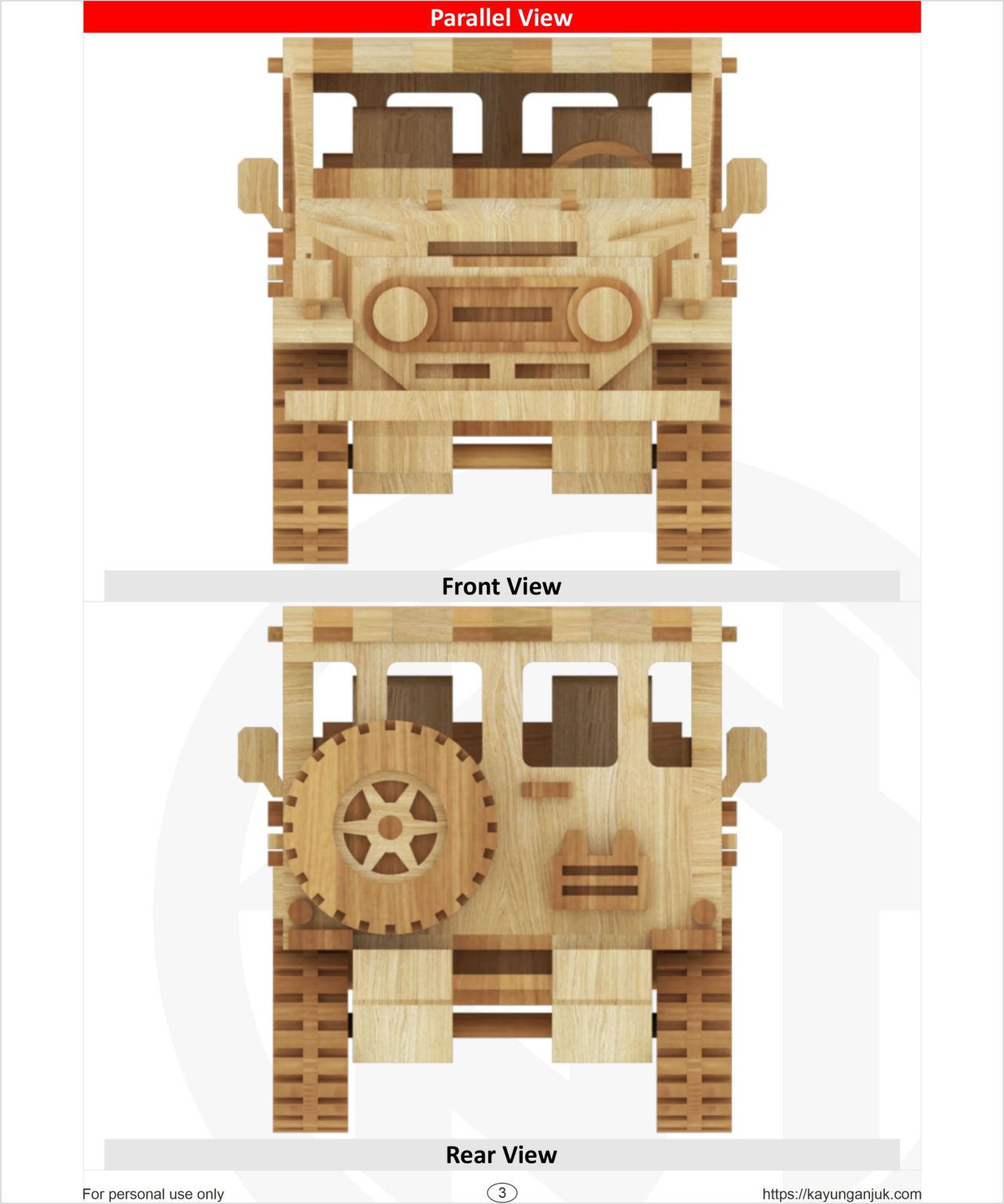 Jeep Willys Wooden toy plans download