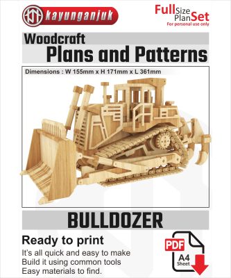 Bulldozer Wooden toy plans download PDF