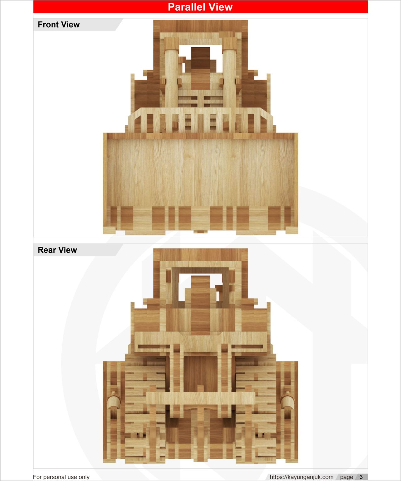 Bulldozer Wooden toy plans download PDF