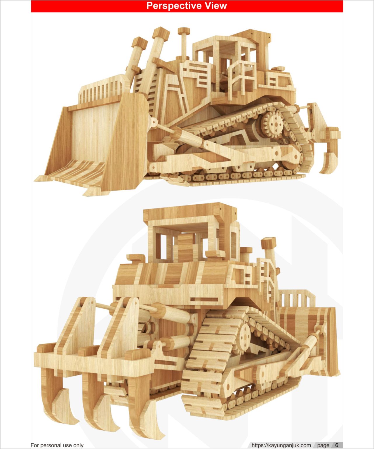 Bulldozer Wooden toy plans download PDF