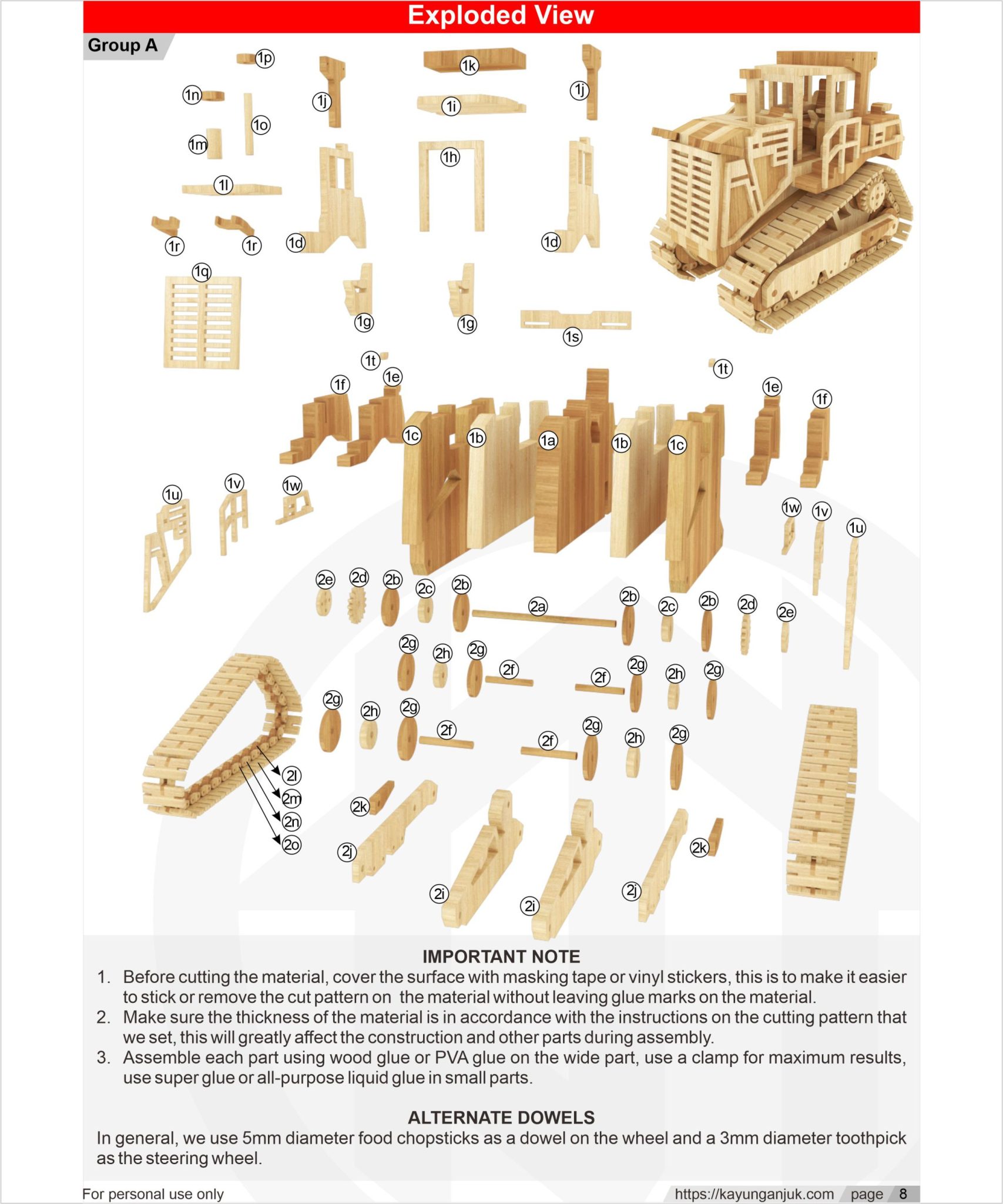 Bulldozer Wooden toy plans download PDF