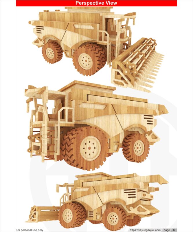 Combine Harvester Wooden toy plans download