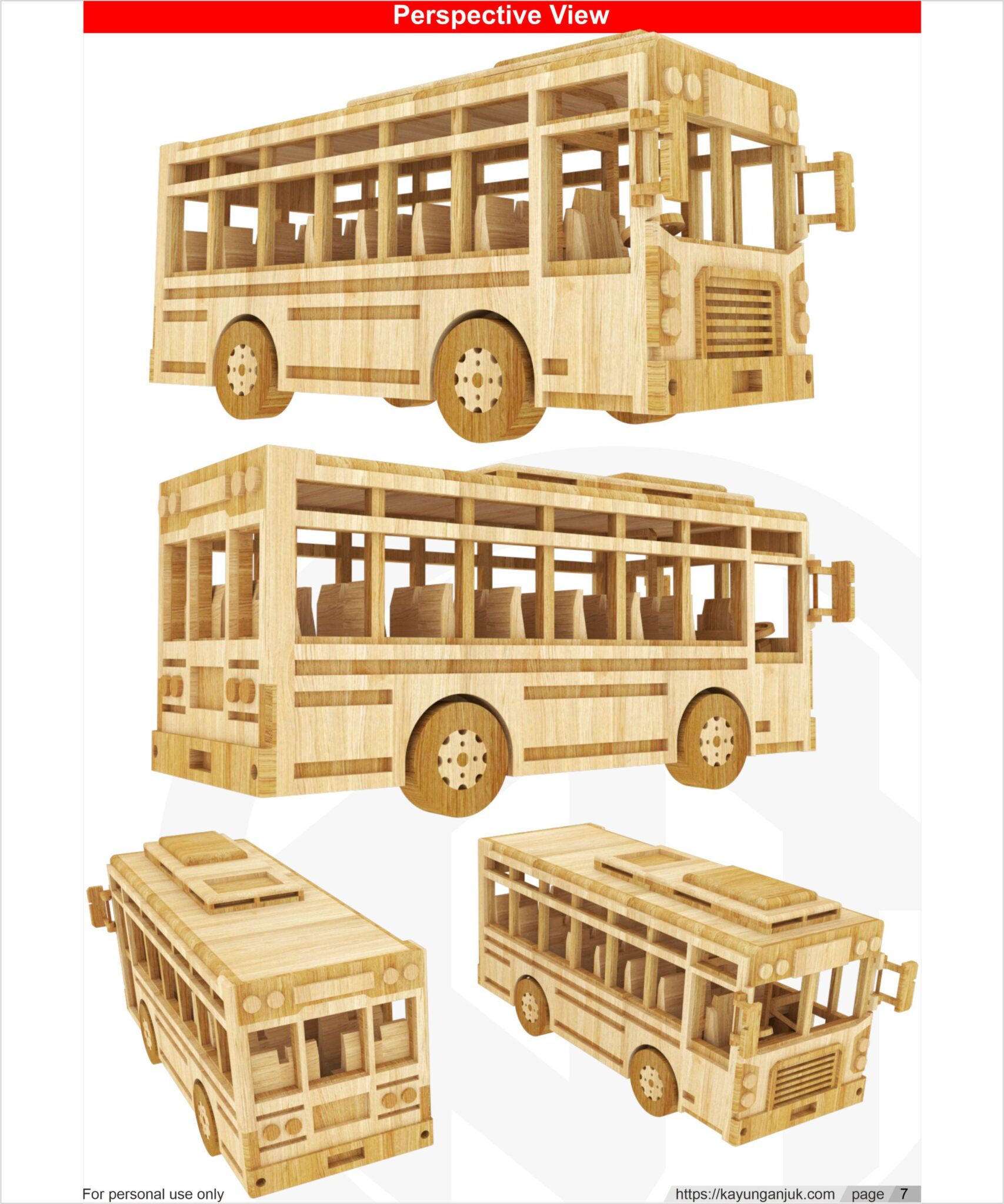School Bus Wooden toy plans download
