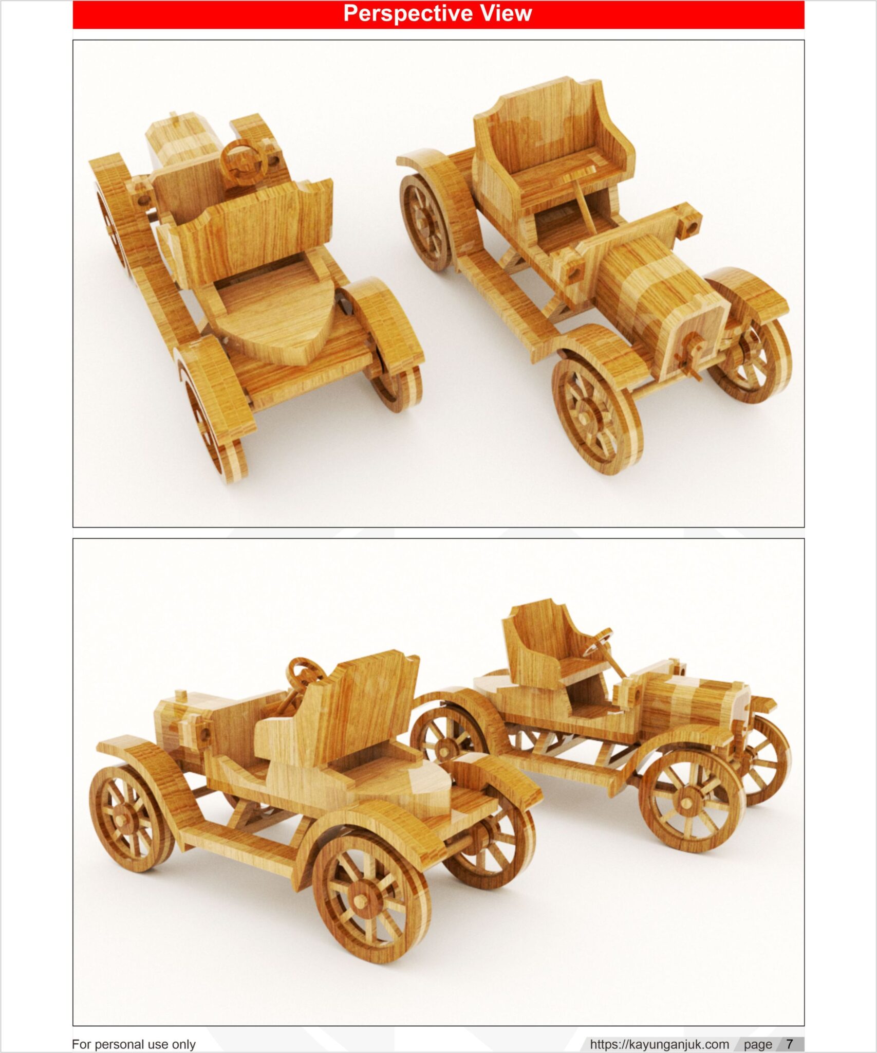 1906 Ford Model N Runabout Wooden toy car plans download