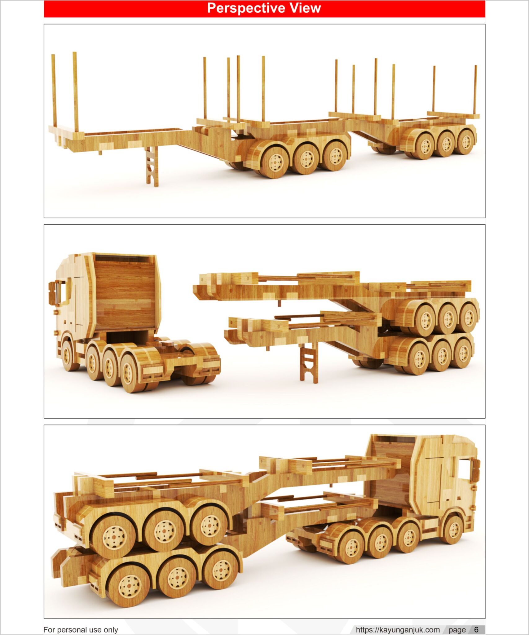 Logging Trailer Wooden toy truck plans and patterns download PDF